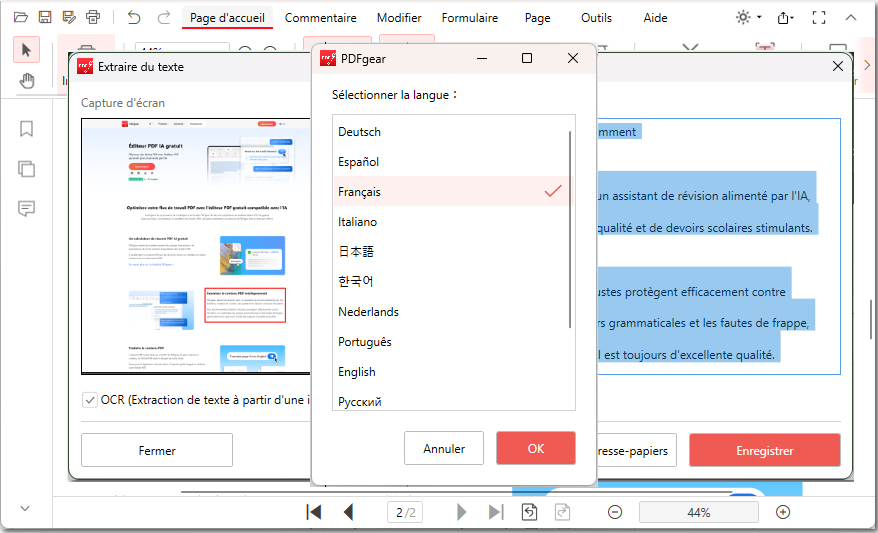 OCR des PDF | Guide de l'utilisateur