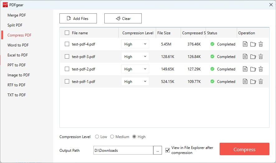 PDF Compression Settings | User Guide